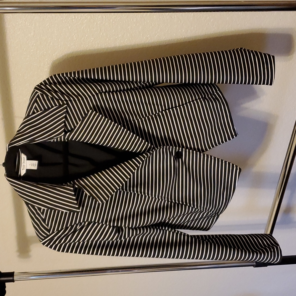 Whbm Black And White Strip Jacket - Gem